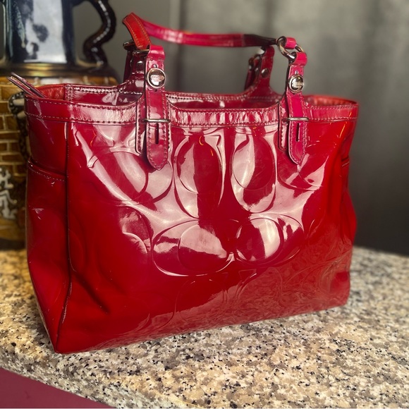 Coach | Bags | Vintage Red Patent Leather Coach Bag | Poshmark